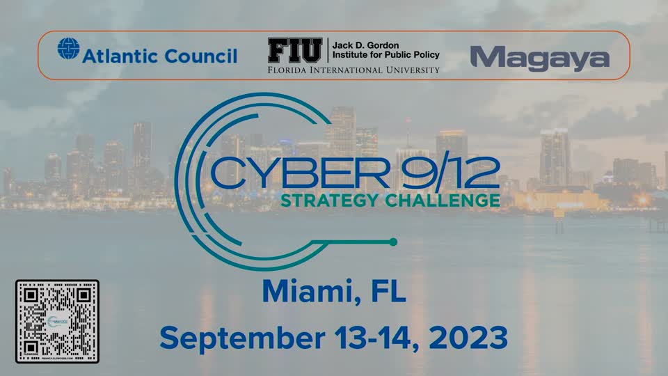 Cyber9/12 Strategy Challenge - Day One, Welcoming Remarks
