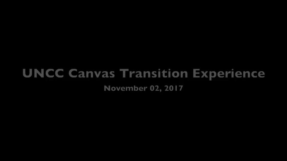 UNCC Canvas Transition Experience