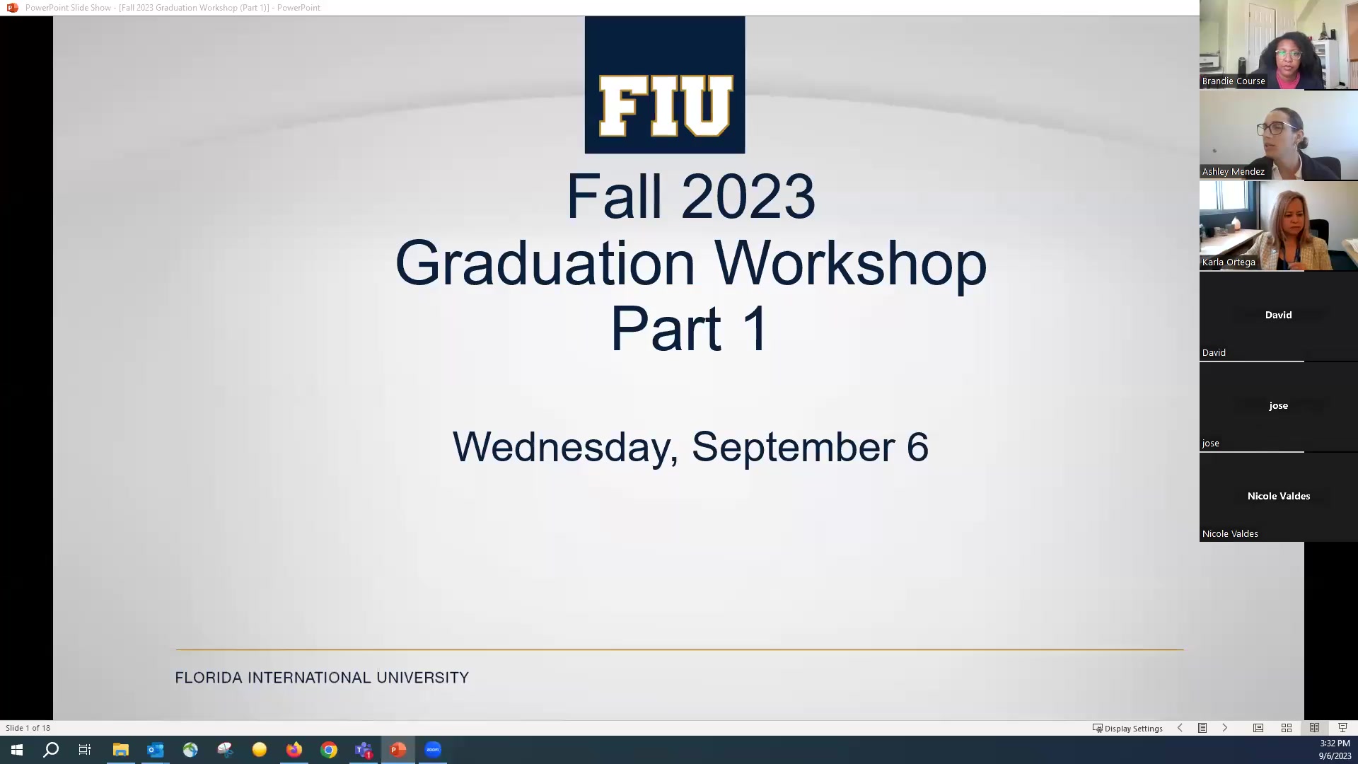 Fall 2023 Graduation Workshop (September 6, 2023)