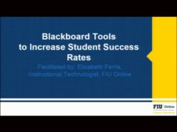 Blackboard tools to increase student success rates